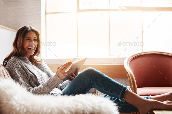 Convenience and comfort make for one happy consumer Stock Photo by ...