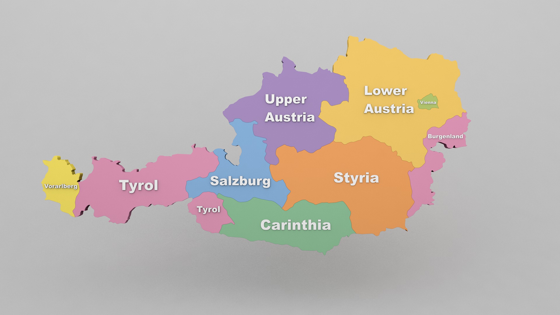 Austria State Map by Gergedan | 3DOcean