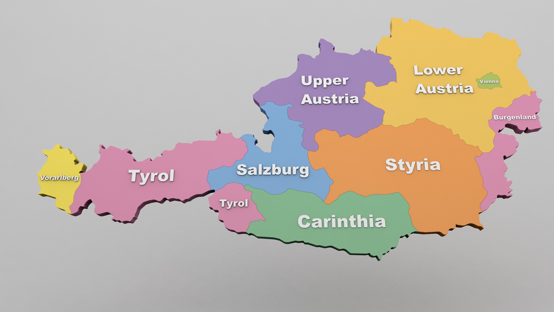 Austria State Map by Gergedan | 3DOcean