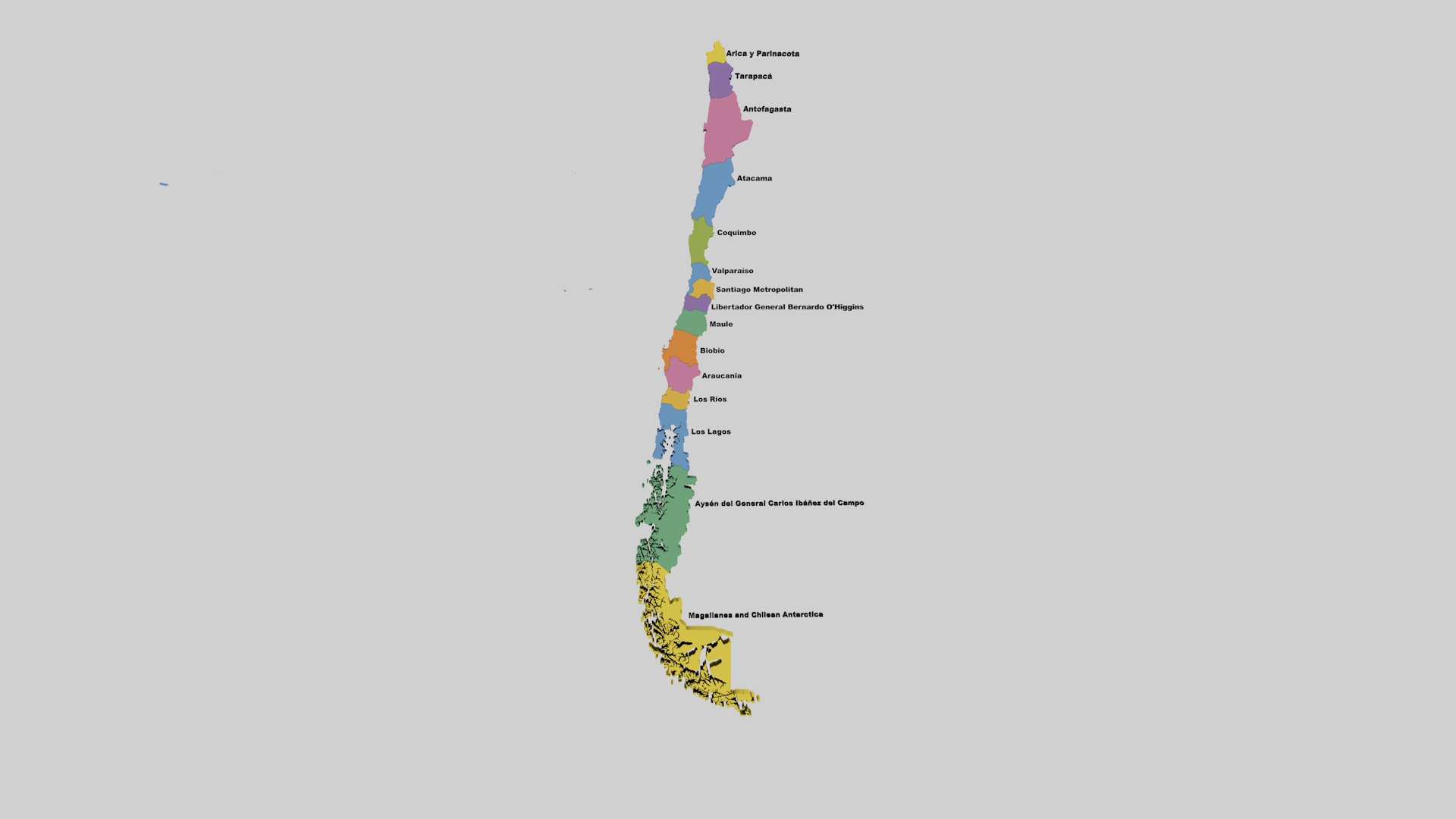 Chile State Map by Gergedan | 3DOcean