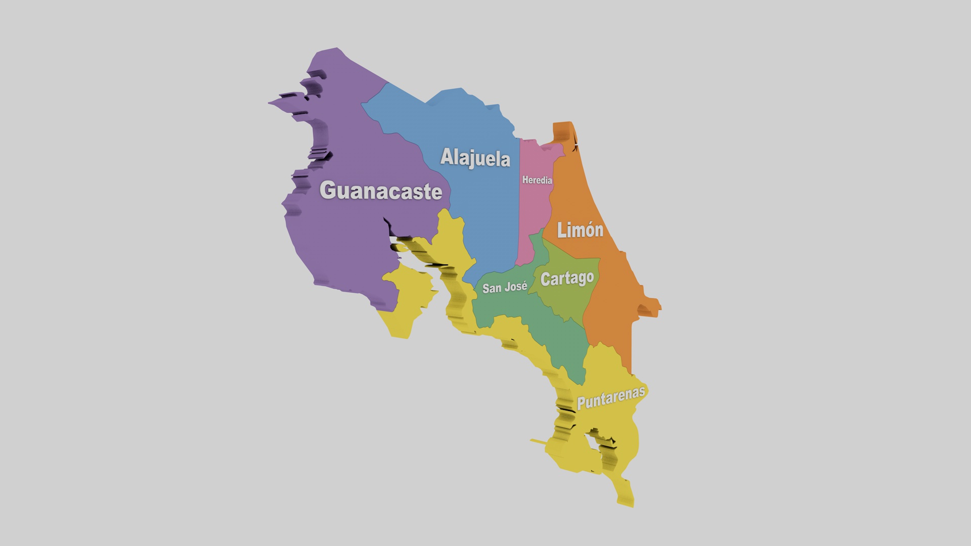 Costa Rica State Map by Gergedan | 3DOcean