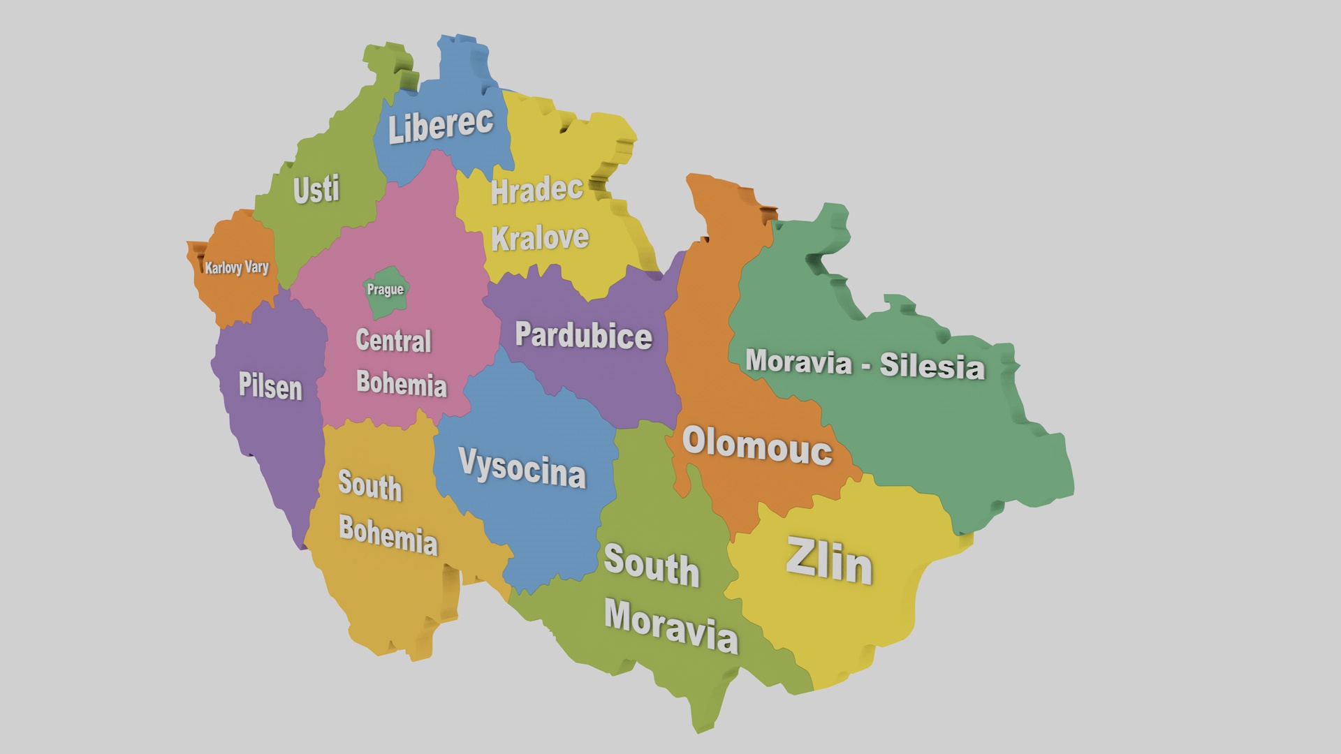 Czech Republic State Map by Gergedan | 3DOcean