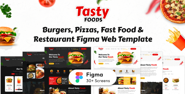 Tasty Foods - Fast Food Restaurant Figma Web Template by glorywebs