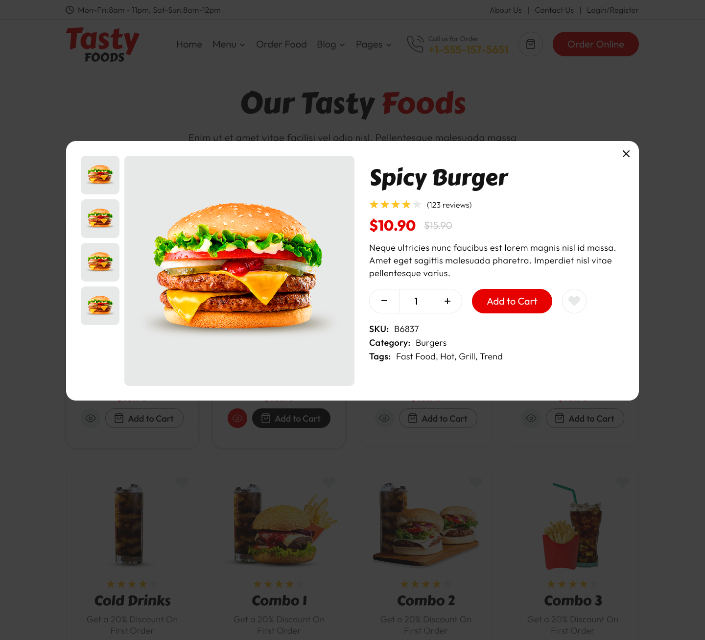 Tasty Foods - Fast Food Restaurant Figma Web Template by glorywebs