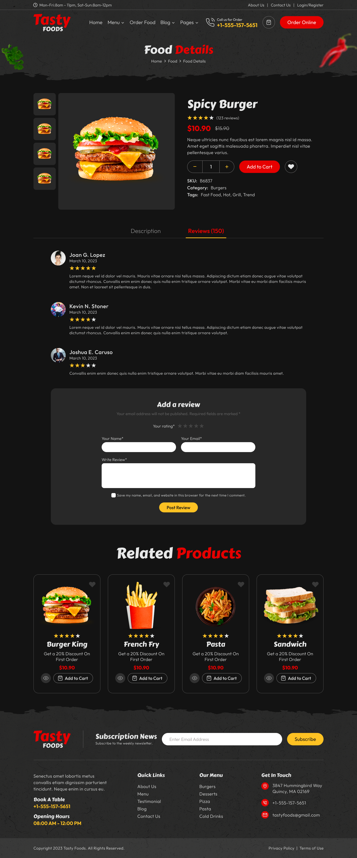 Tasty Foods - Fast Food Restaurant Figma Web Template by glorywebs