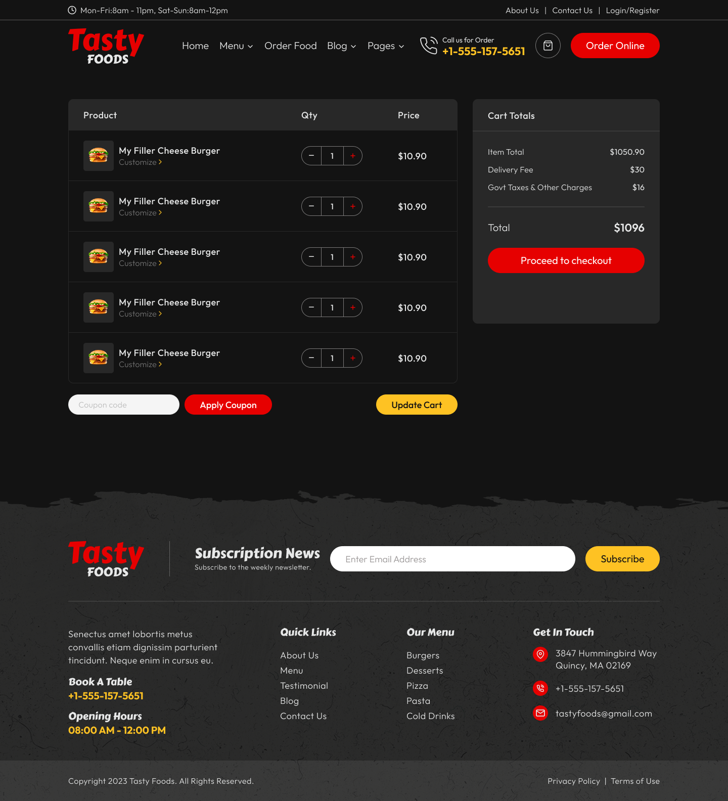 Tasty Foods - Fast Food Restaurant Figma Web Template by glorywebs