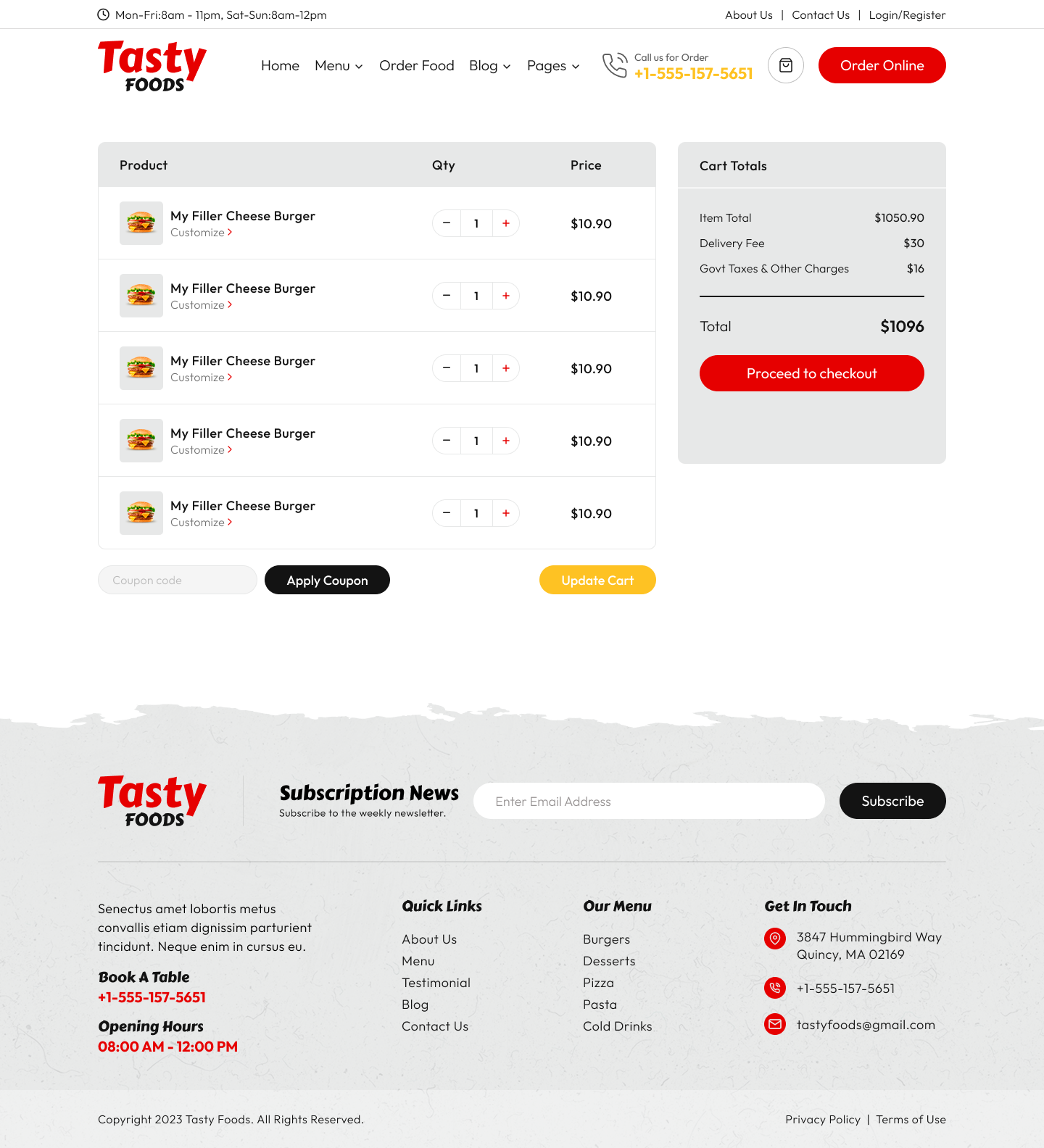 Tasty Foods - Fast Food Restaurant Figma Web Template by glorywebs