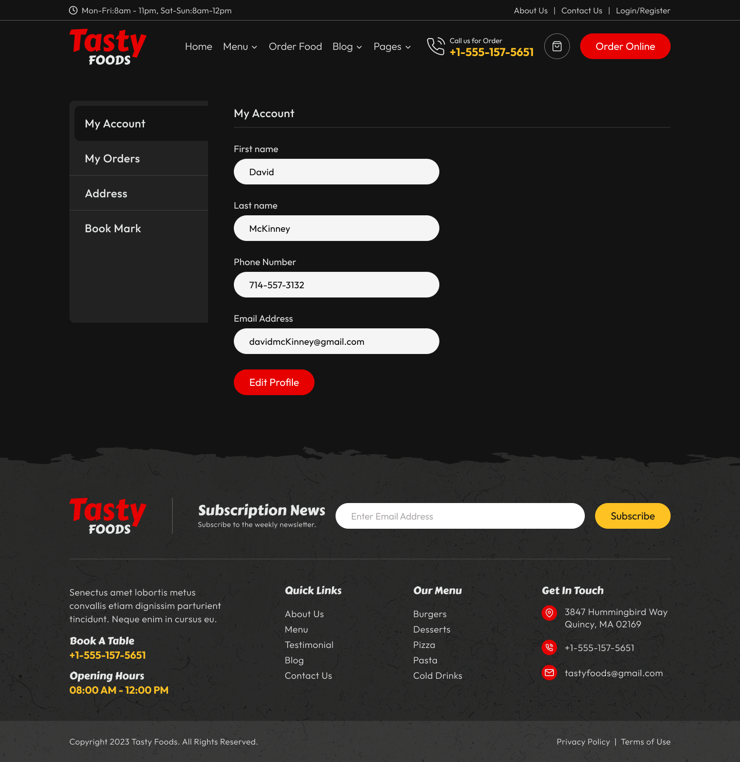 Tasty Foods - Fast Food Restaurant Figma Web Template by glorywebs