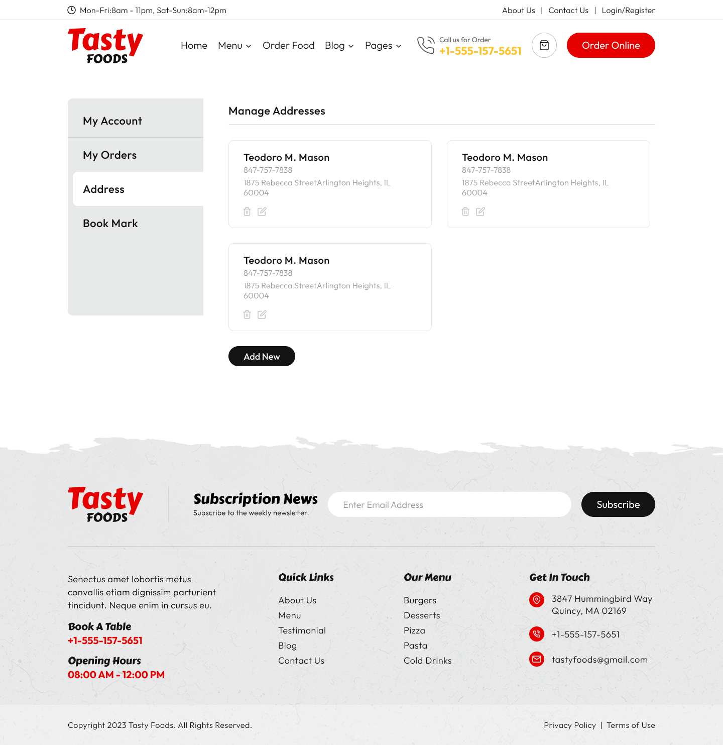 Tasty Foods - Fast Food Restaurant Figma Web Template by glorywebs