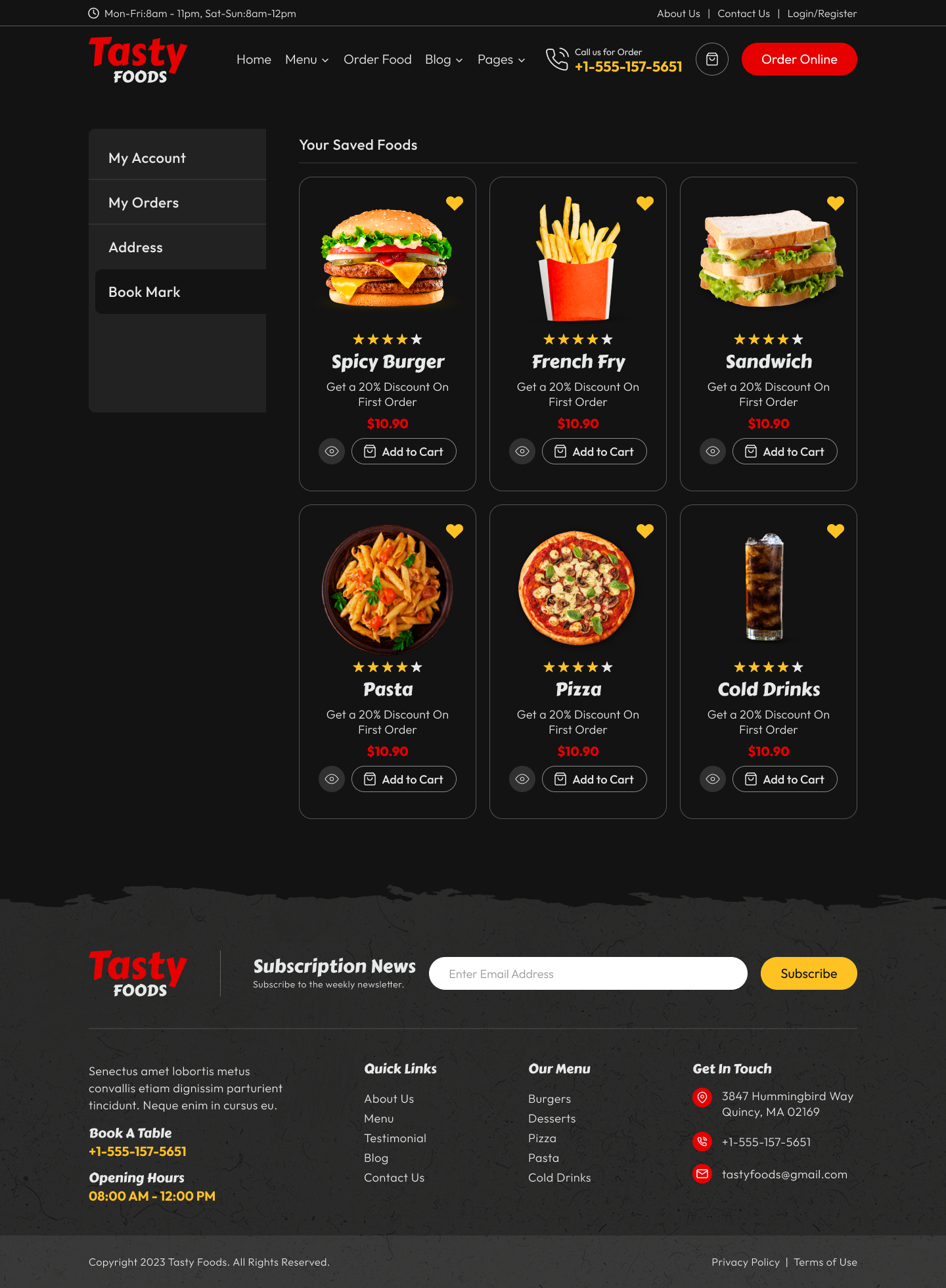 Tasty Foods - Fast Food Restaurant Figma Web Template by glorywebs