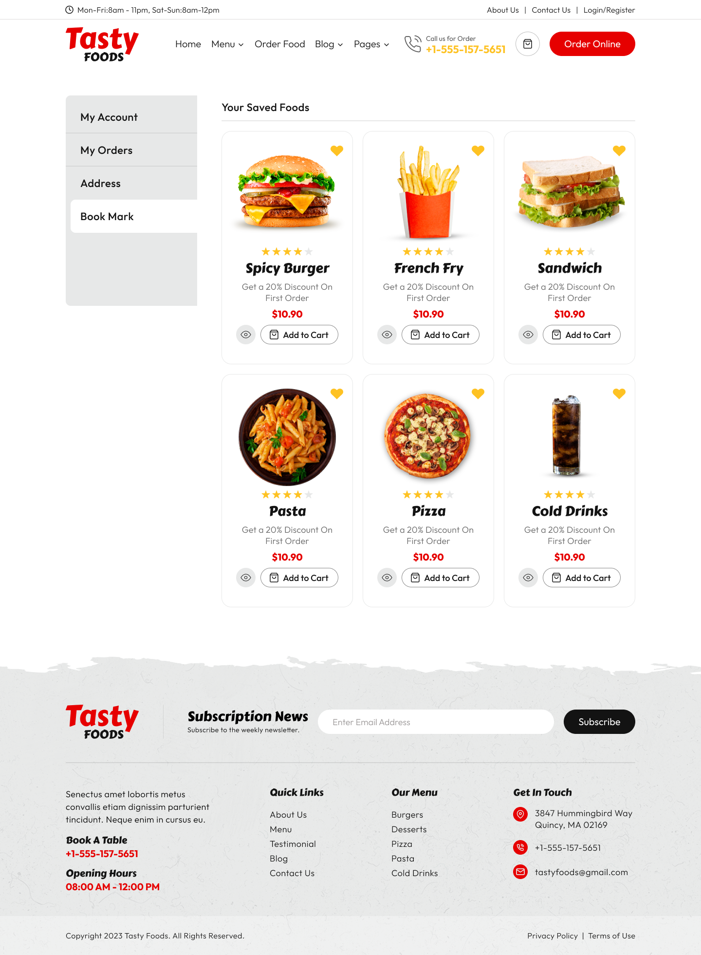 Tasty Foods - Fast Food Restaurant Figma Web Template by glorywebs