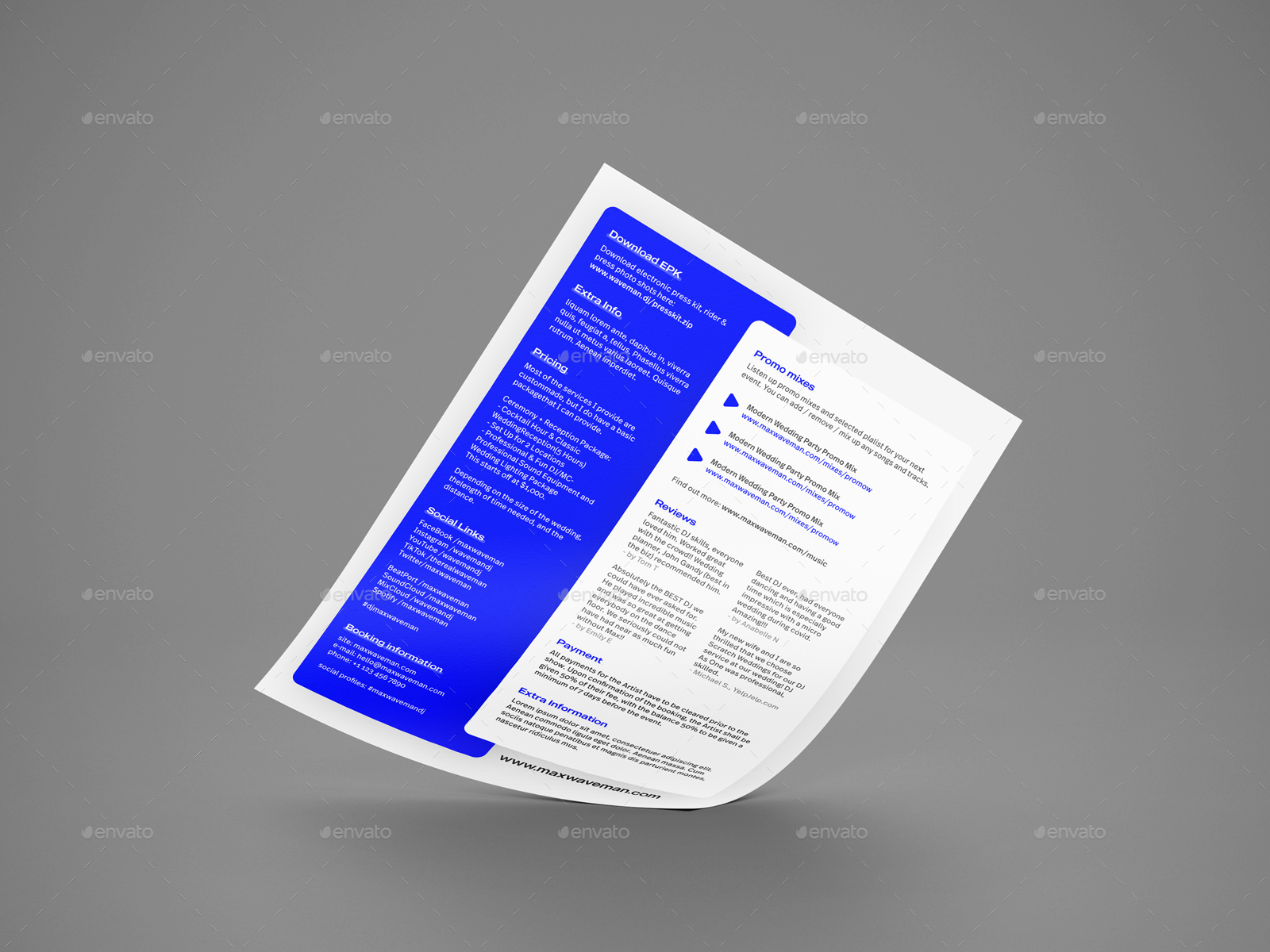 Event DJ / MC Press Kit Template, Print Templates | GraphicRiver