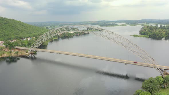 Adomi Bridge crossing in Ghana, Africa, Stock Footage | VideoHive