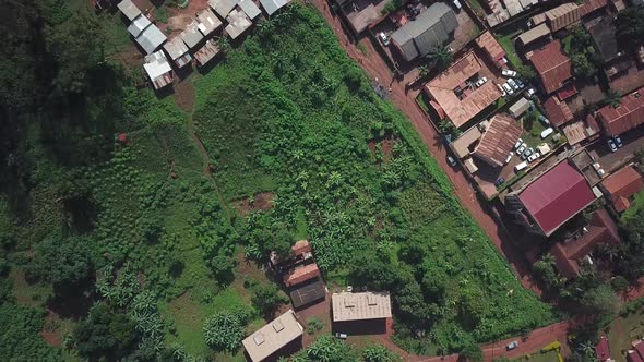 Mulago neighborhood in Kampala city, Uganda. Aerial view of African ...