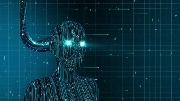 Ai Talking Data Technology robotic Background 4K, Motion Graphics ...