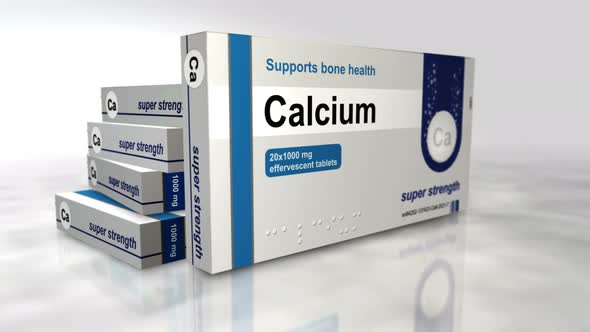 Calcium box in hand abstract concept 3d rendering, Motion Graphics