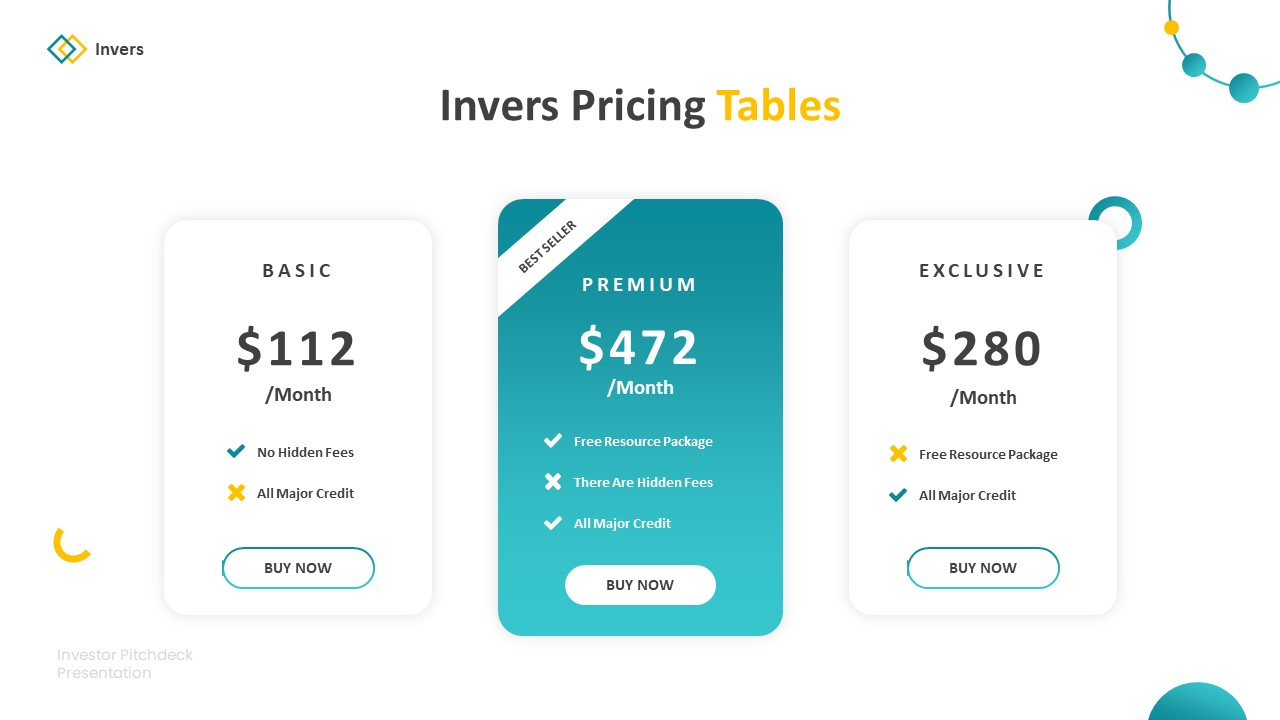 Invers - Investor Pitchdeck Google Slide Template, Presentation Templates