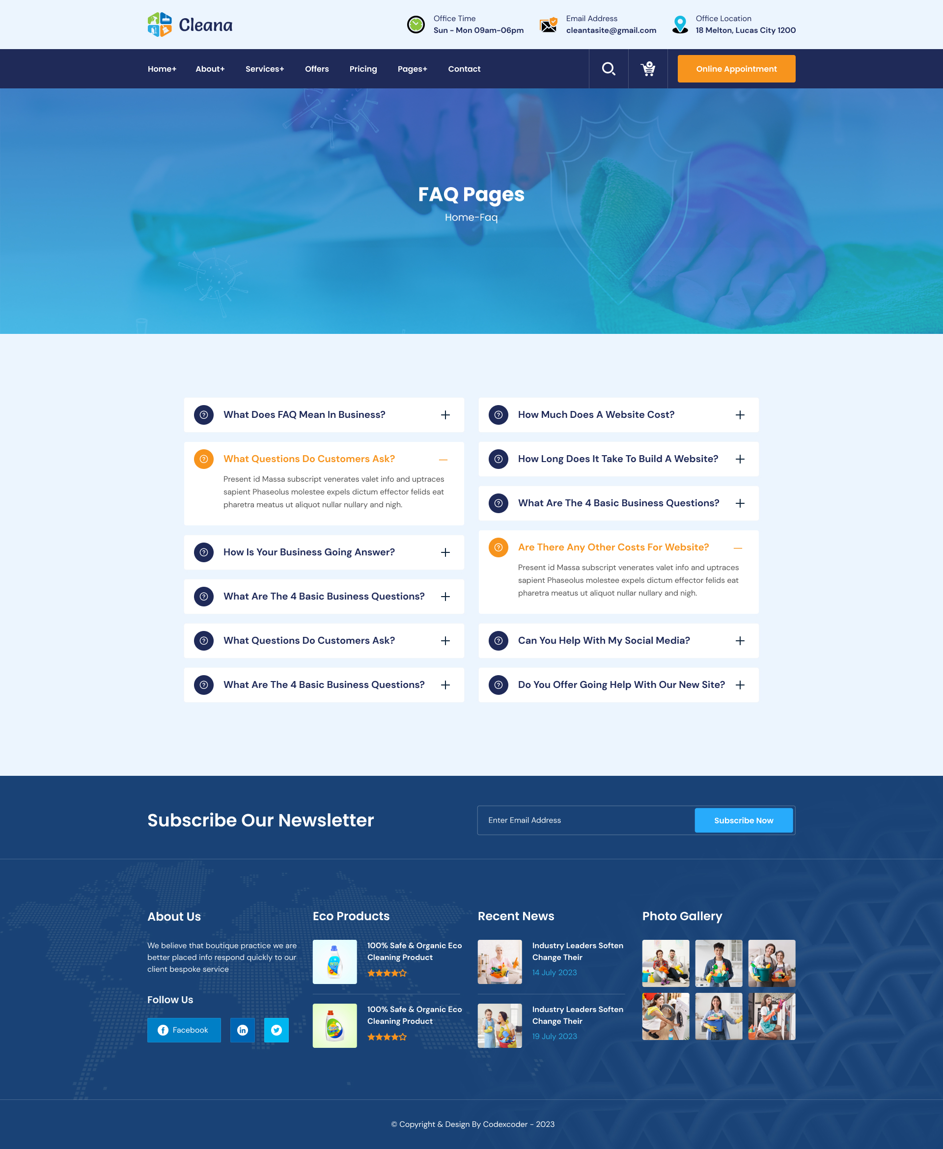 Cleana - Cleaning Services Figma Template by Pixenx | ThemeForest