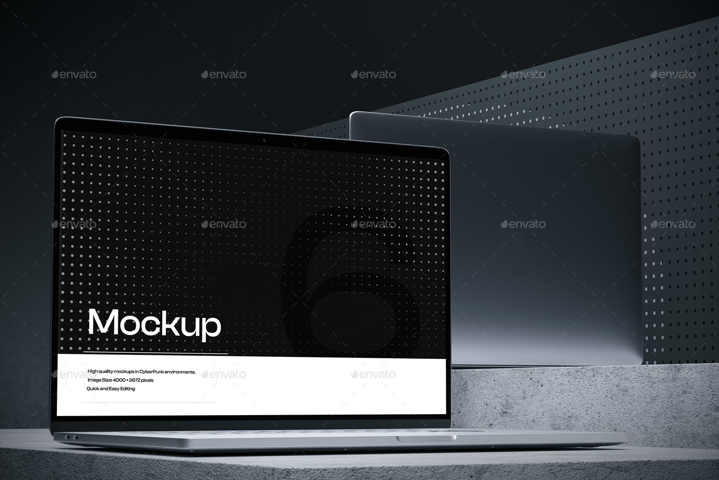 Laptop Mockup Dark Scenes, Graphics | GraphicRiver