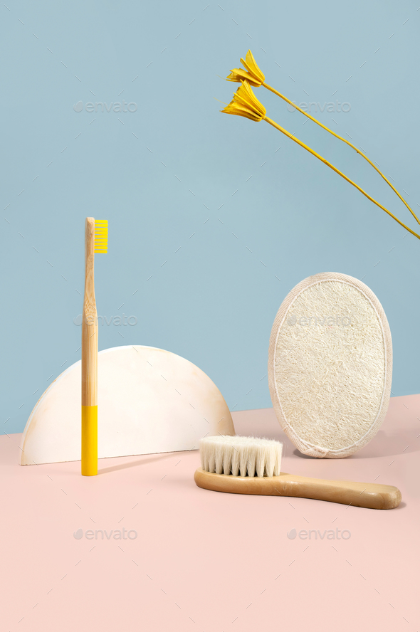 Modern still life.Isometric diagonal projection. geometric concrete ...