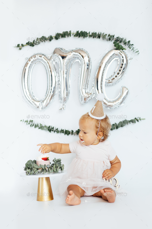 Beautiful photo session set up for baby girl celebrating one year old ...