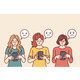 Women with Phones Near Emoji with Different Facial, Vectors | GraphicRiver