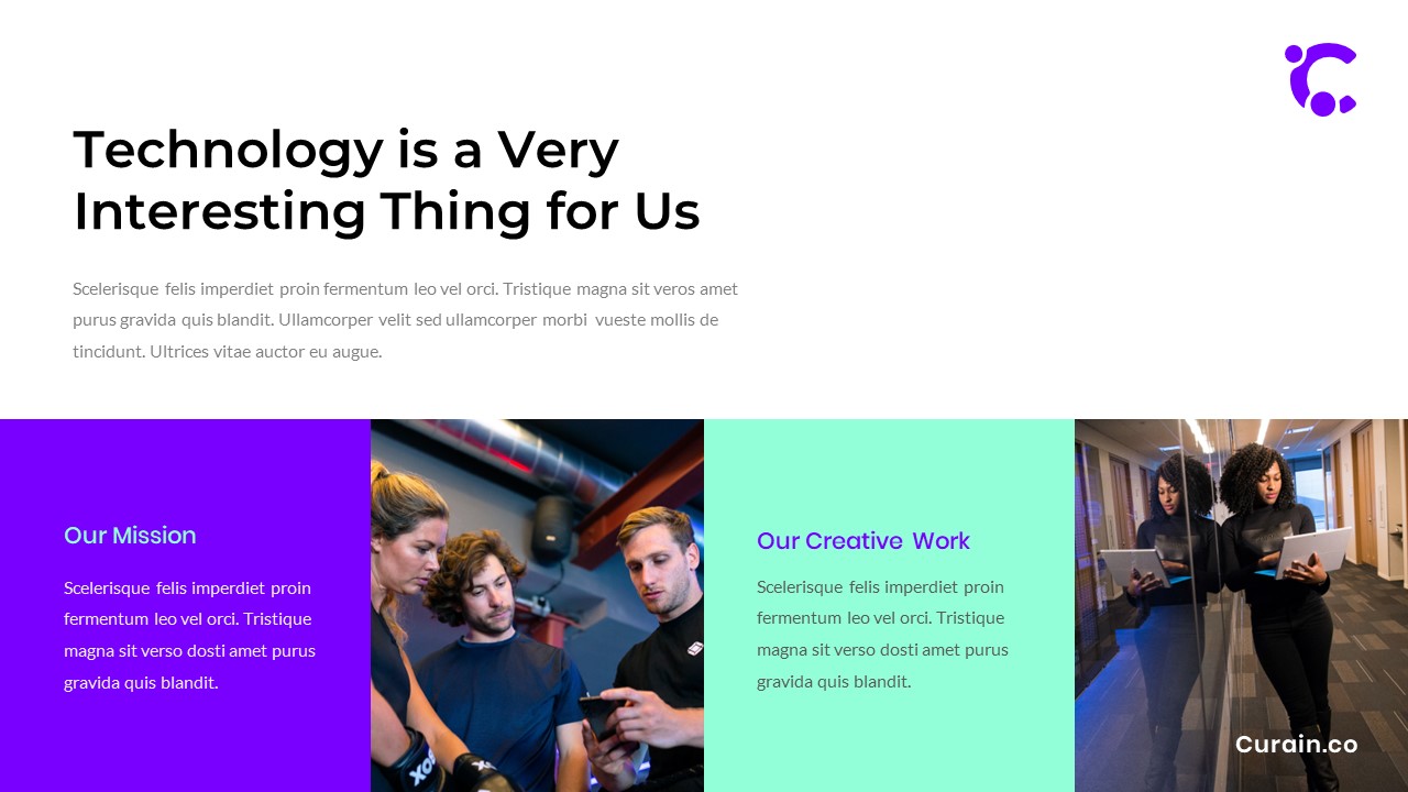 Curain - Creative Start Up Google Slides Template, Presentation Templates