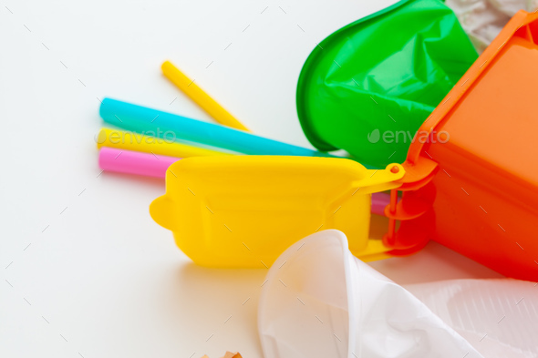 trash bins and assorted garbage, irecycle concept Stock Photo by ...