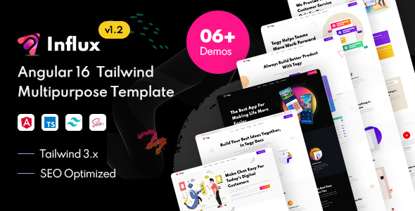 Influx - Angular 16 Tailwind CSS Multipurpose Template by HiboTheme