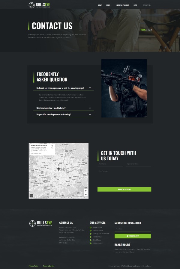 Bullseye - Shooting Range & Gun Club Elementor Template Kit by Rometheme