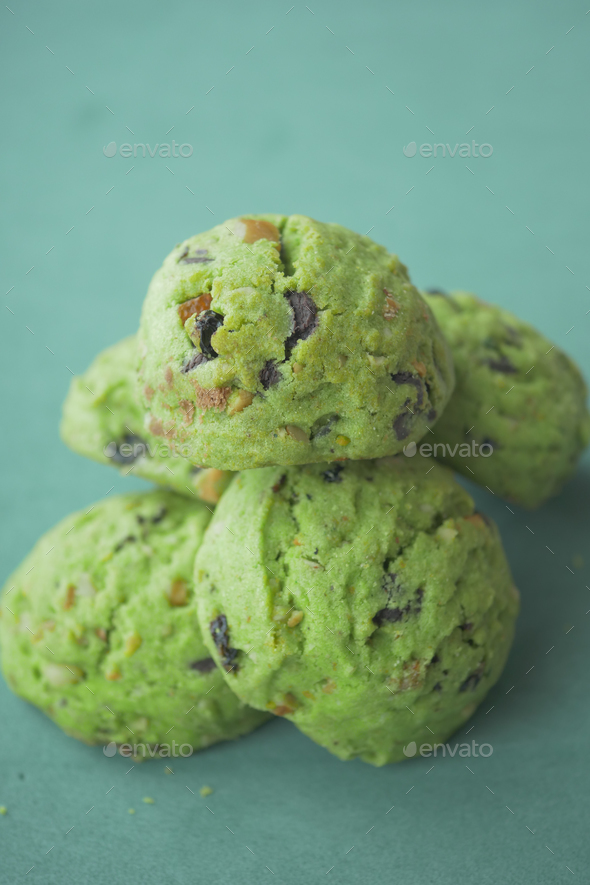 green color sweets, confectionary and pastry products Stock Photo by ...