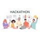 Hackathon Doodle Hand Drawing Business Programmers, Vectors | GraphicRiver