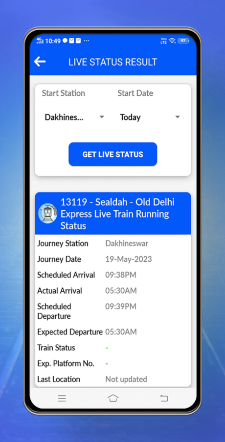 Live Train Location Indian Railway Train Status Track Live, 04/07/2024