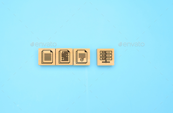 Business document paper icon, Document Management System, DMS Stock ...