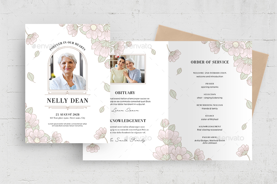 Funeral Program Template, Print Templates | GraphicRiver