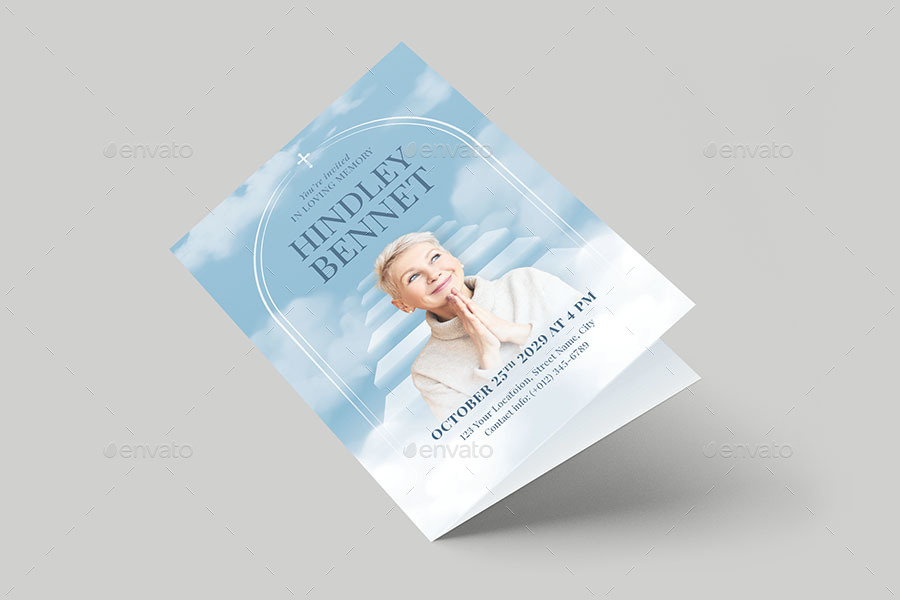 Blue Sky Funeral Program Template, Print Templates | GraphicRiver