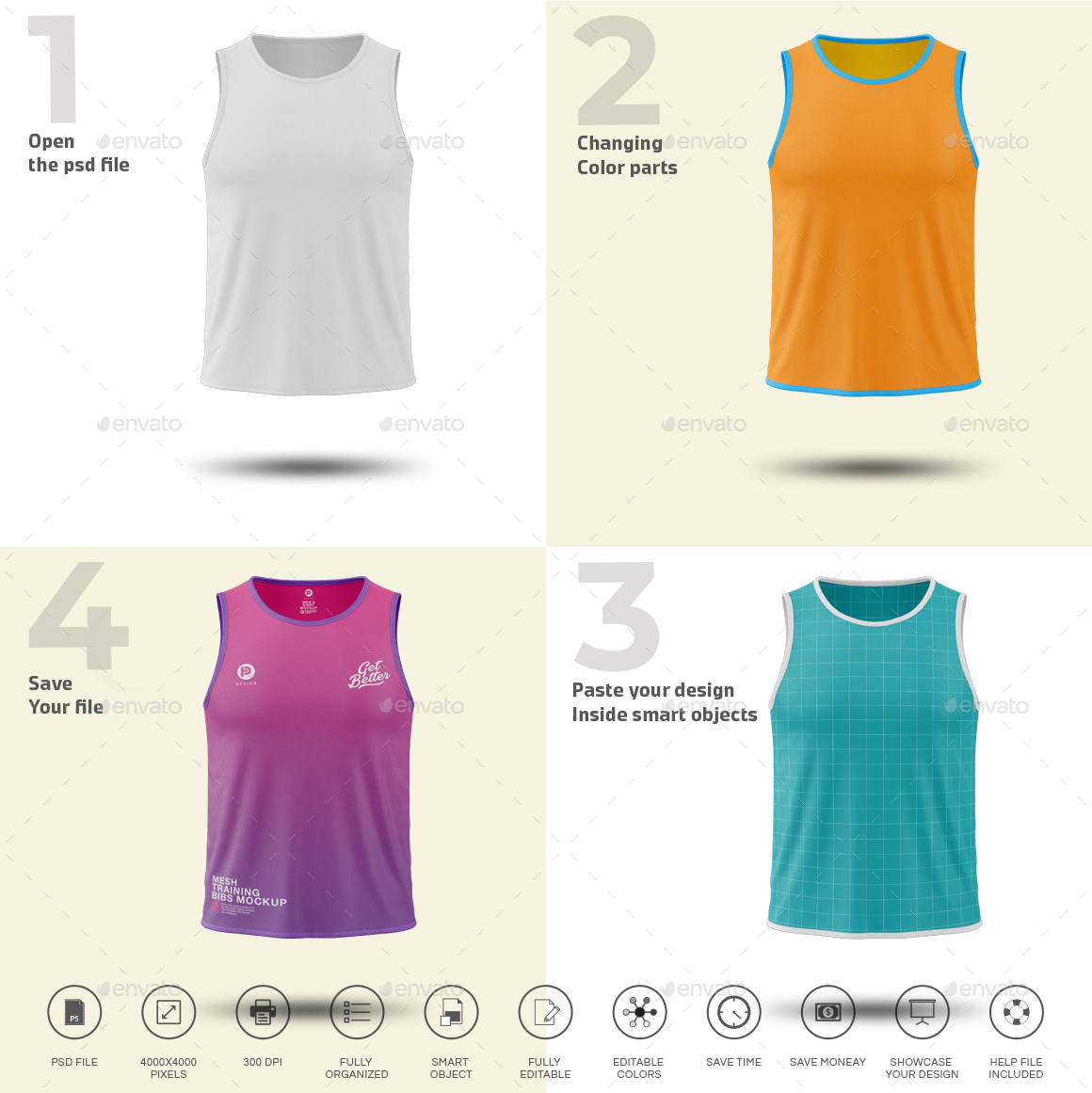 Mesh Training Bibs Mockup, Graphics | GraphicRiver