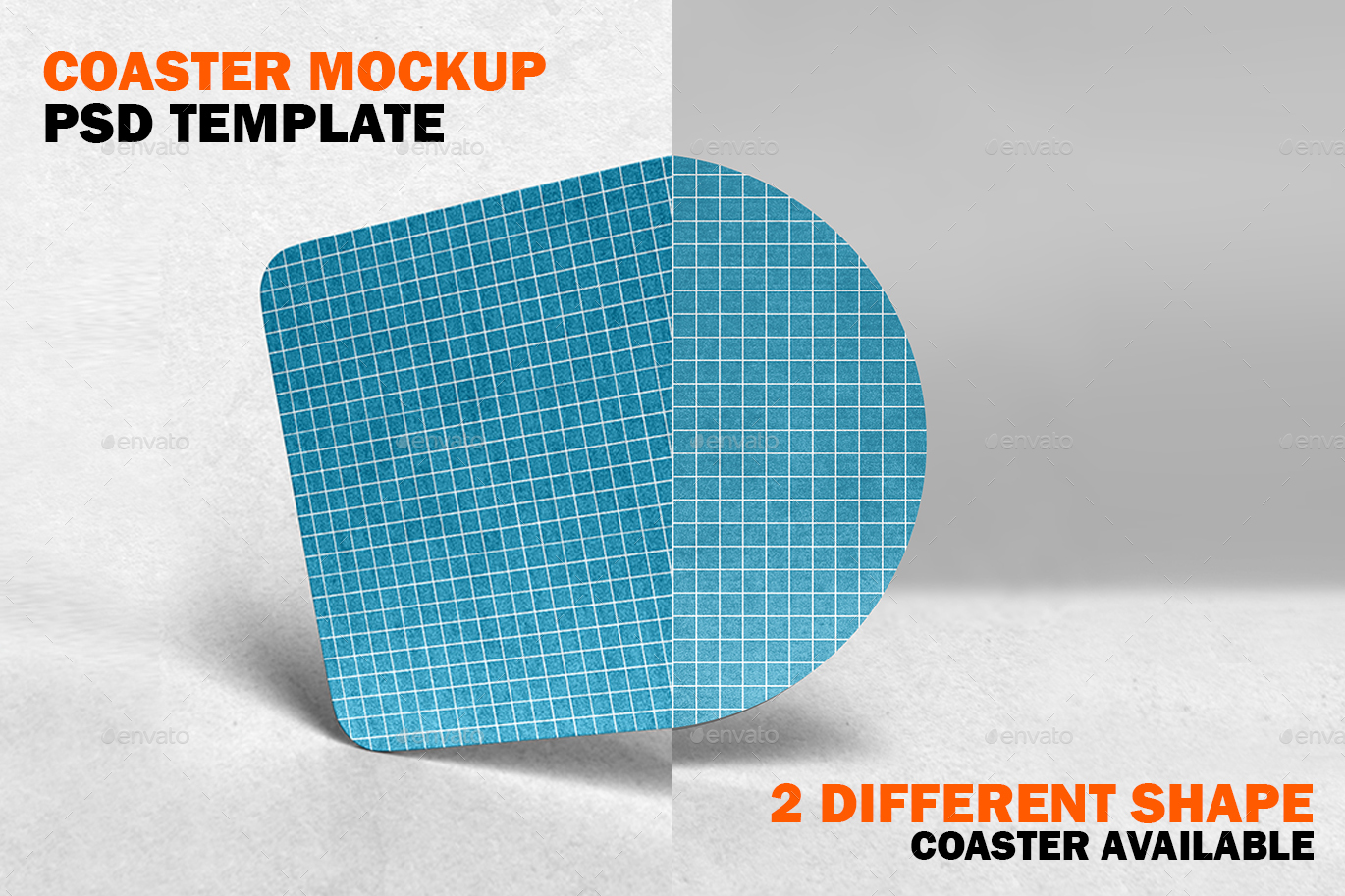 Coaster Mockup: Circular & Square, Graphics | GraphicRiver