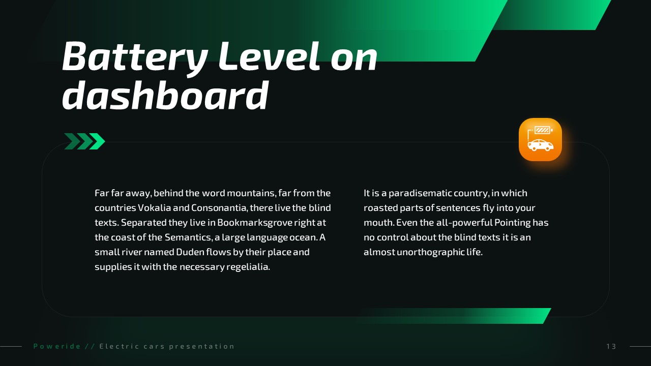Poweride Electric Cars Creative PowerPoint Template, Presentation Templates