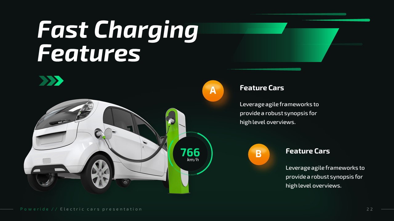 Poweride Electric Cars Creative PowerPoint Template, Presentation Templates