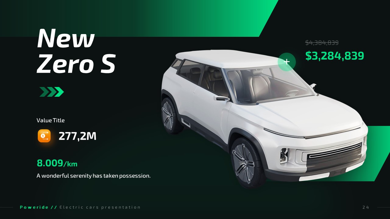 Poweride Electric Cars Creative PowerPoint Template, Presentation Templates