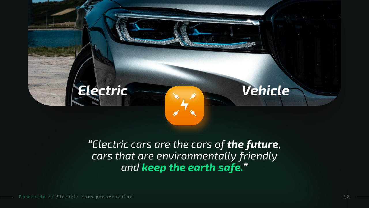 Poweride Electric Cars Creative PowerPoint Template, Presentation Templates