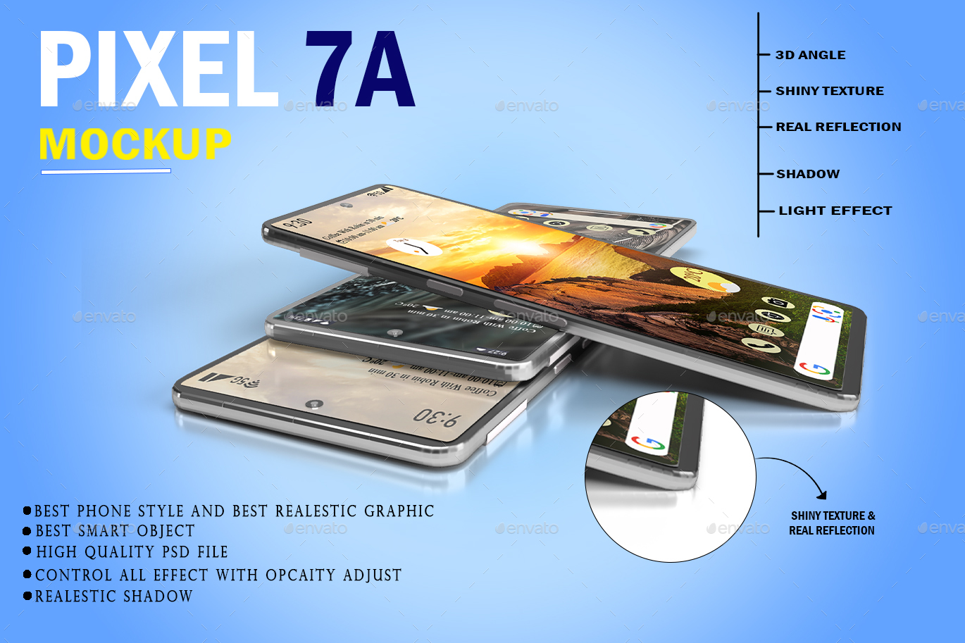 Pixel 7A Phone Mockup, Graphics | GraphicRiver