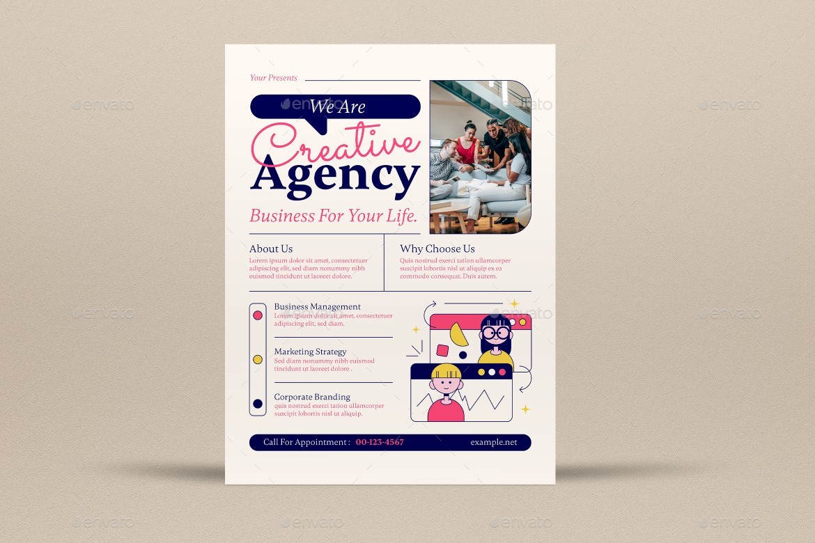 White Modern Creative Agency Flyer, Print Templates | GraphicRiver