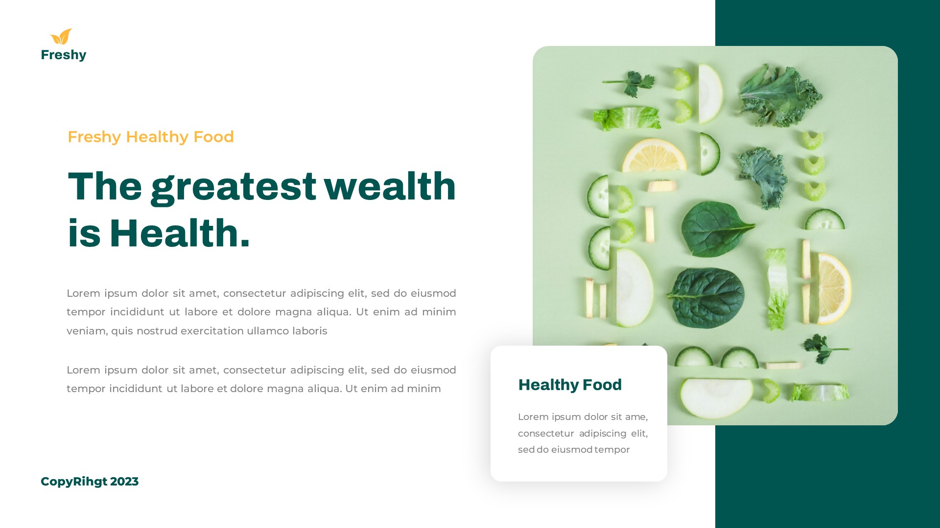 Freshy - Healthy Food Powerpoint Template, Presentation Templates ...