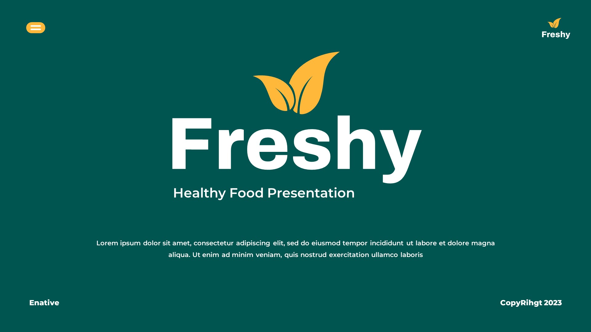 Freshy - Healthy Food Google Slides Template, Presentation Templates