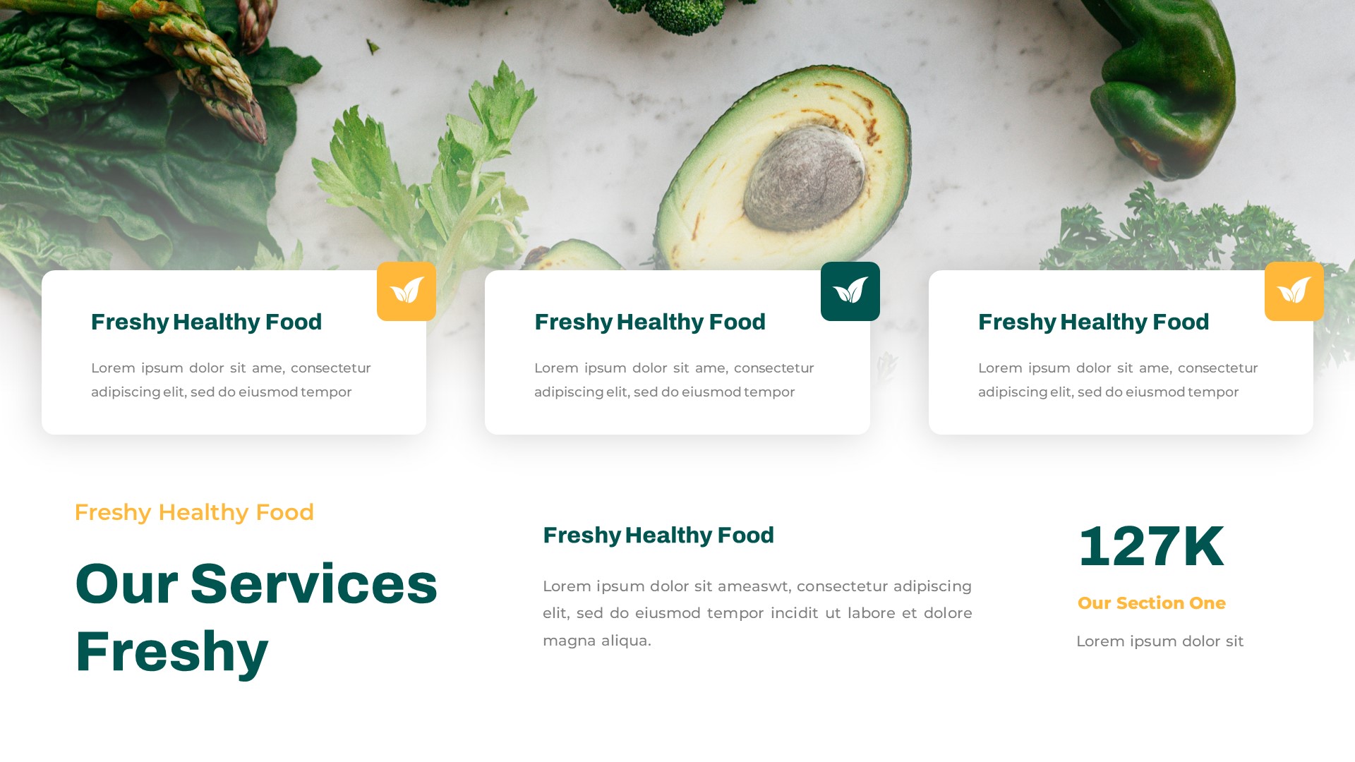 Freshy - Healthy Food Google Slides Template, Presentation Templates