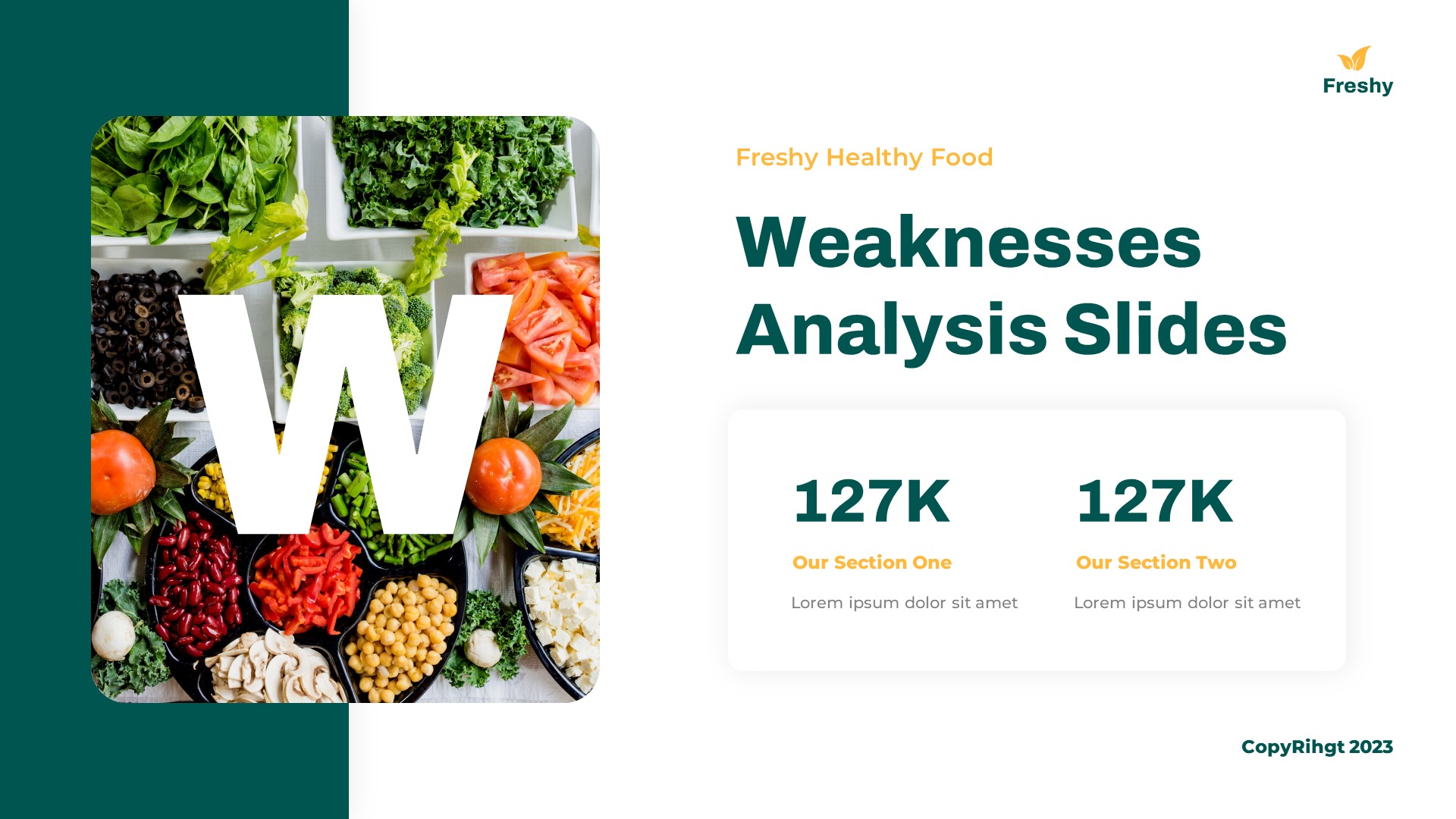 Freshy - Healthy Food Google Slides Template, Presentation Templates