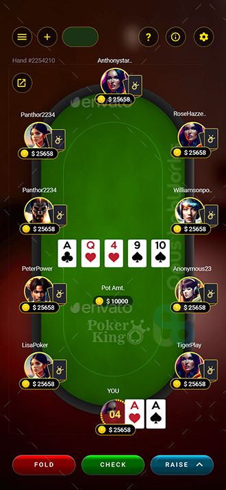 Poker Game UI | Online Poker UI Kit | Online Card Game App UI Kit ...