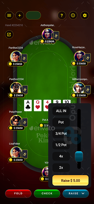 Poker Game UI | Online Poker UI Kit | Online Card Game App UI Kit ...